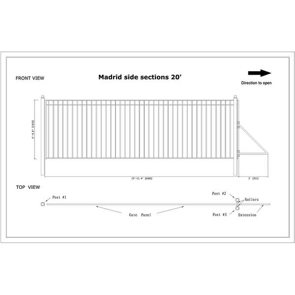 ALEKO Garden Yard Madrid Style Steel Single Sliding 20 feet Driveway ...