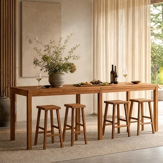 95 Inch Solid Wood Bar Height Table, Extra Long Rectangular Pub Table ...