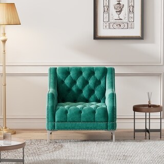 33.5" Modern Arm Chairs Dutch Plush Upholstered Accent Chairs - Bed ...