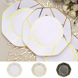 Octagon 8-Inch Gold Plastic Salad Plates Set of 10 - Bed Bath & Beyond ...