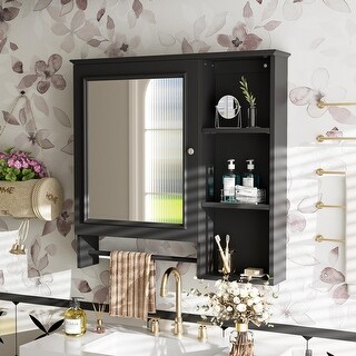 Black Wall Mounted Cabinet Bathroom Storage Cabinet Medicine Cabinet ...