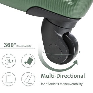 2 Piece Hard Case Trunk Expandable Suitcase Set Storage Trunks, Green ...