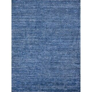 EXQUISITE RUGS Plush Hand-knotted Dark Blue Area Rug. - Bed Bath ...