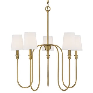 Meridian M10077 5 Light 27" Wide Chandelier with Fabric Shade - Bed ...