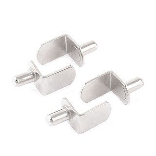 Furniture Fittings Glass Wooden Shelf Support Pin Silver Tone 4 Pcs ...