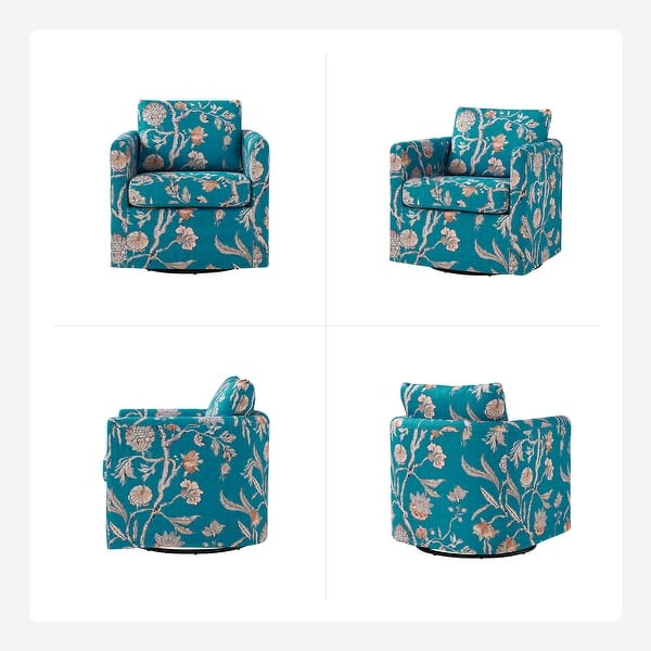 Erkenbald Modern Slipcovered Swivel Chair with Removable Cushion Set of ...