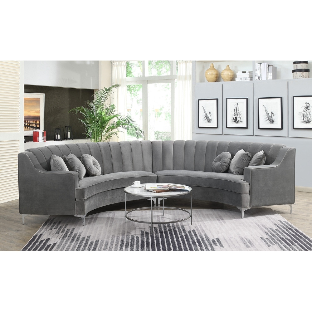 Grey Velvet Sectional Sofas - Bed Bath & Beyond