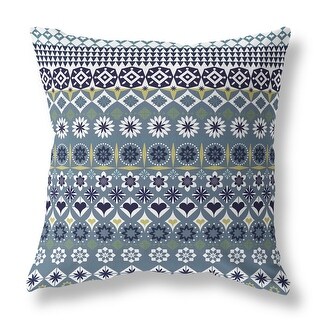 Blue And Yellow Shape Synergy Indoor/Outdoor Throw Pillow - Bed Bath ...