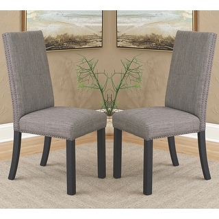 Casual Design Parson Dining Chairs with Nailhead Trim (Set of 2) - Bed ...