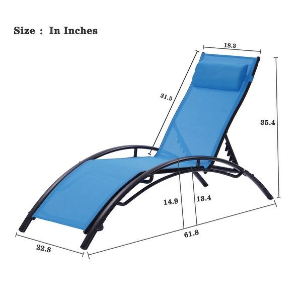 2-Pcs Outdoor Ergonomic Chaise Lounge Pool Sunbed Chair 5 Position ...