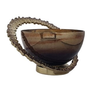 A&B Home Zandros Glass Bowl with Aluminum Stand - 11.5"Dia. x 8"H ...