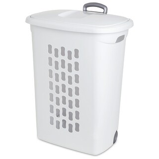 White Plastic Laundry Basket,Ideal for organizing laundry, storage ...