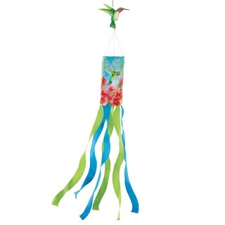 Solar Lighted Hummingbird Floral Springtime Windsock - 7 x 68 x 7 - On ...
