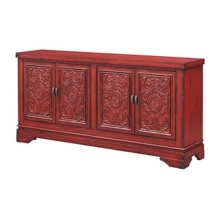 4 Door Storage Credenza/Sideboard with Scroll Designed Door Fronts ...