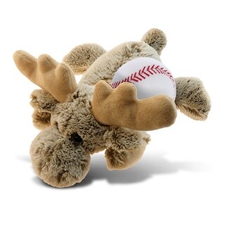 DolliBu Soft Huggable Lying Moose Stuffed Animal with Baseball Plush ...