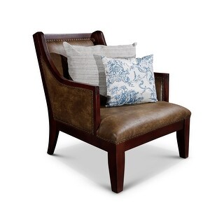 DTY Indoor Living Breckenridge Leather Accent Chair, Rustic Brown - Bed ...