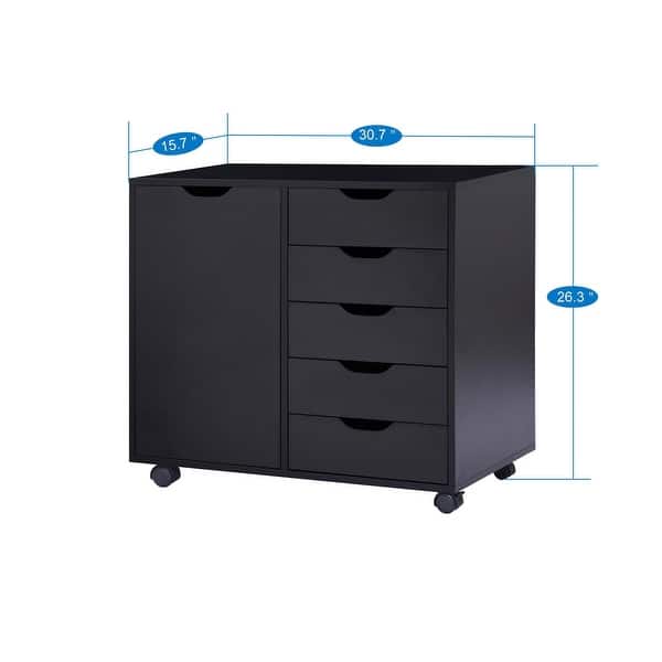 Sleek Modern Drawer Dresser Storage Cabinet with Grooved Drawer Pulls ...