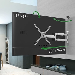 Long White TV Wall Mount, 13-65 inch Full Motion Articulating - 4 ...