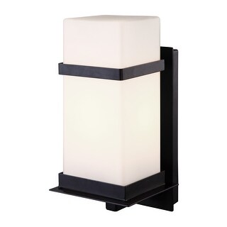 Canarm Havana 1 Light Outdoor Uplight with Flat Opal Glass - Black ...