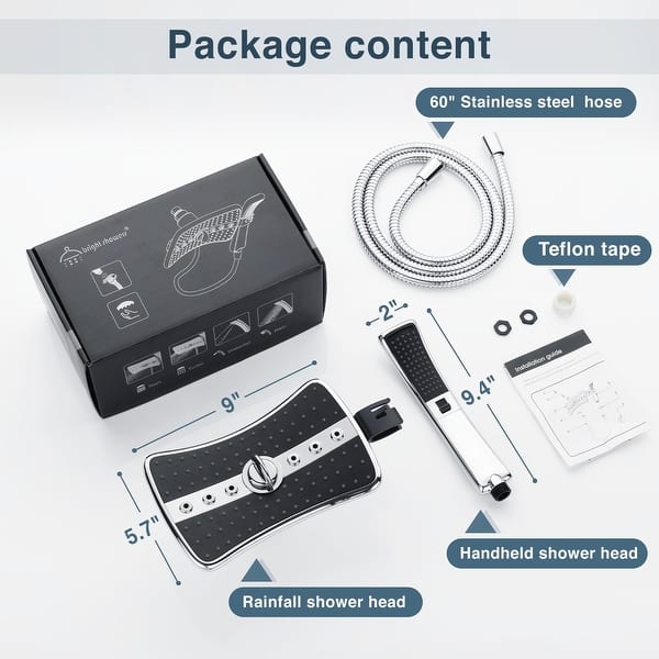 BRIGHT SHOWERS Handheld Showerhead Rain Shower Set Shower Head Combo, 1 ...