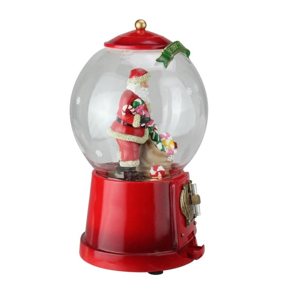 10" Red Animated and Musical Santa Gumball Machine Christmas Table ...