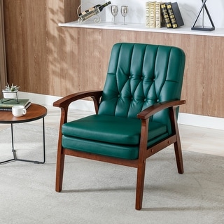 Modern Solid Wood Arm Chairs Accent Chair Upholstered Wooden Lounge ...