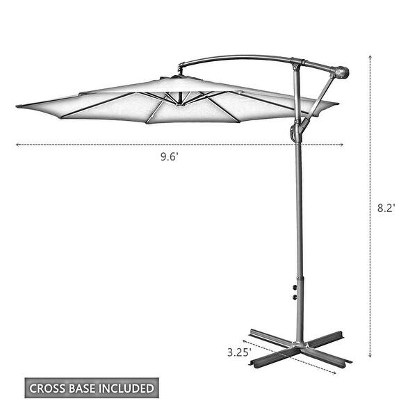 360-Degree Rotation Cantilever Hanging Patio Umbrella with Extra-large ...