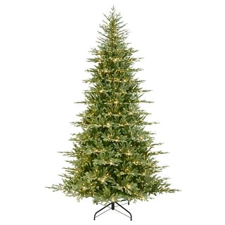Puleo International 9 ft. Pre-Lit Alberta Spruce Artificial Christmas ...