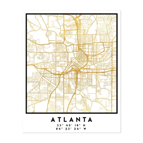 Atlanta Atlanta Street Map Maps Minimal Urban Art Print/Poster - Bed ...
