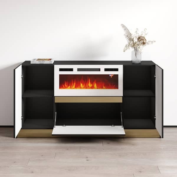Mercado 01 WH-EF Fireplace Sideboard - On Sale - Bed Bath & Beyond ...