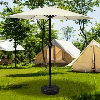 JASIWAY 7.5ft Patio Outdoor Market Umbrella with Push Button Tilt - Bed ...