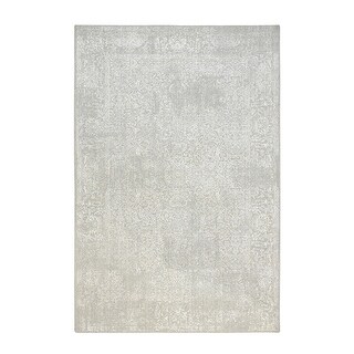 Shahbanu Rugs Hand Loomed Beige Fine Jacquard with Erased Design Wool ...