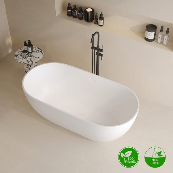 Oval Shaped Stone Resin Freestanding Bathtubs, Solid Surface Matte ...