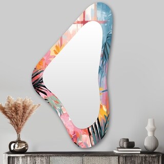 Pastel Color Tropical Windows View I - Irregular Abstract Floral Wall ...