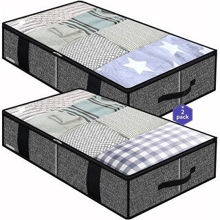 Under Bed Storage Bags with 4 Reinforced Handles, 2 Strong Zippers and ...