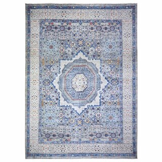 Shahbanu Rugs Gray Pure Wool Hand Knotted Aryana with 14th Century ...