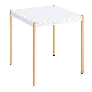 Cole White and Gold Square End Table - Bed Bath & Beyond - 38163715