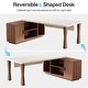 71-inch Executive Desk, Reversible L-shaped desk with Cabinet - Bed ...