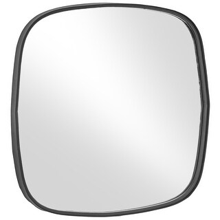 Black Painted Raised Lip Metal Squircle (Square/Circle) Wall Mirror ...