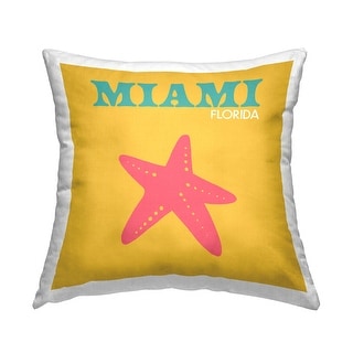 Stupell Miami Florida Summer Starfish Printed Throw Pillow Design by ...