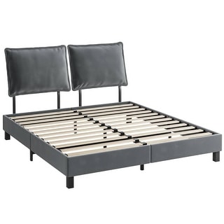 Platform Bed Frame with Removable Pillow Headboard - Bed Bath & Beyond ...