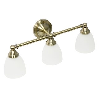 Three Light Metal and Translucent Glass Shade Vanity Uplight Downlight ...