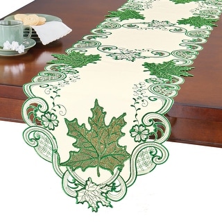 Embroidered Lace Maple Leaf Table Cloth Linens - Bed Bath & Beyond ...