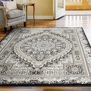 Vaso Collection Black/Cream Area Rug - Bed Bath & Beyond - 31268418