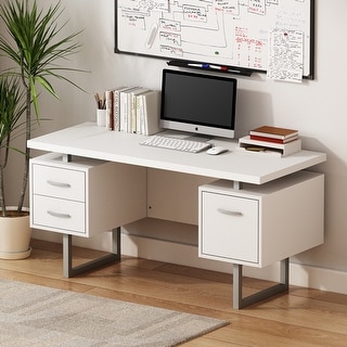 60" White Study Writing Home Office Desk - Bed Bath & Beyond - 37190223