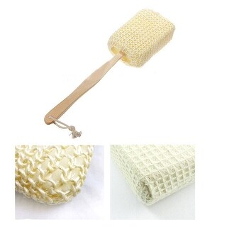 Natural Sisal Fiber Long Handle Body Back Sponge Scrubber - Bed Bath ...