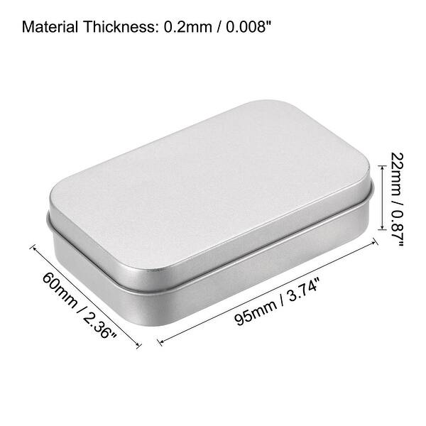 Metal Tin Box, 3pcs Rectangular Empty Containers with Hinged Lids ...