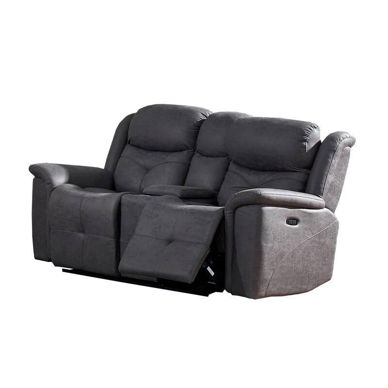 Leatherette Console Loveseat with Tufted Detail and Pillow Top Arms ...
