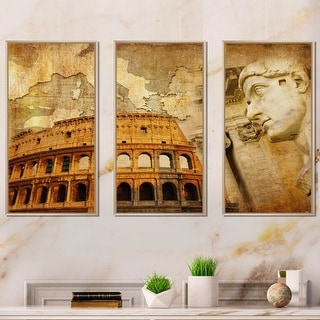 Designart "Great Roman Empire" Street Art Framed Canvas Wall Art Print ...