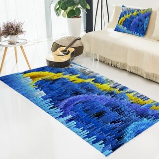 Designart 'Macro Render Structure Blue Yellow' Contemporary Area Rug ...